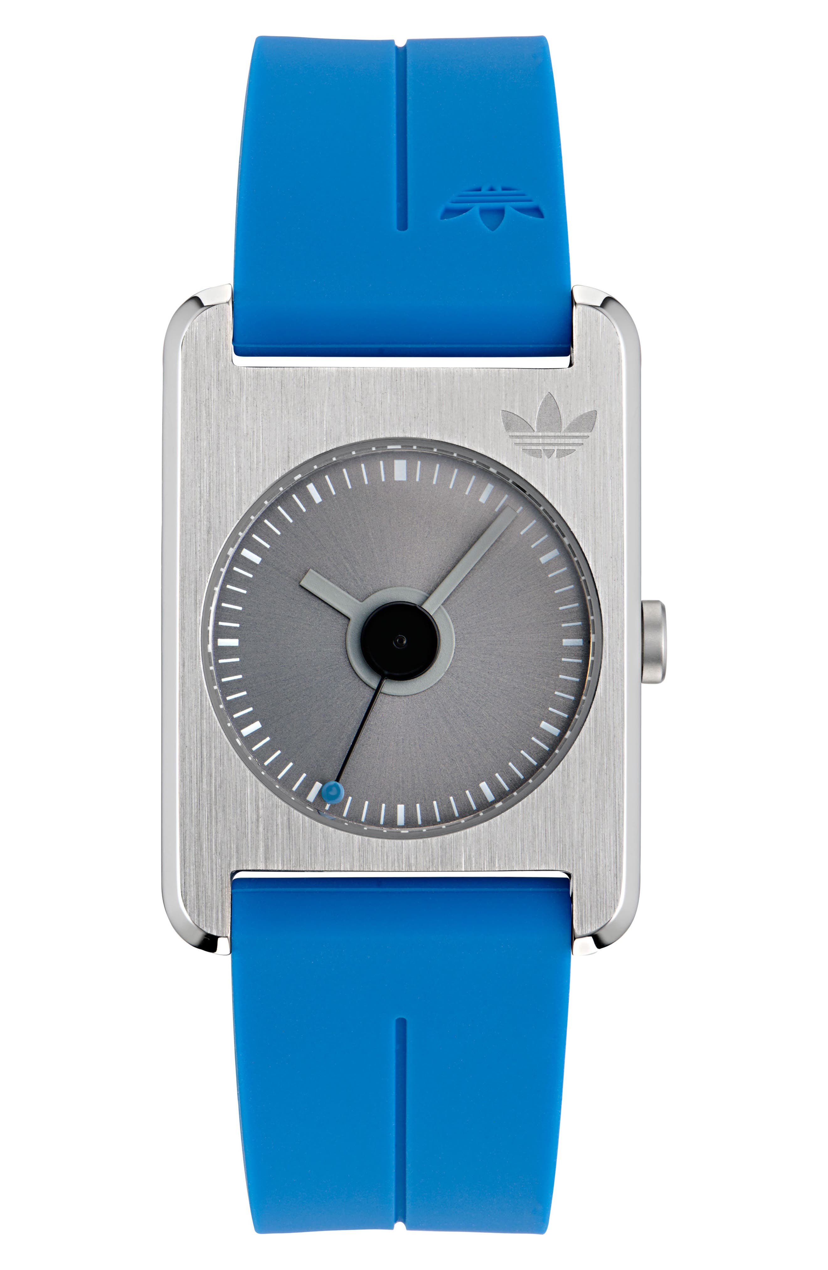 adidas Rectangular Dial Silicone Strap Watch, 31mm | Nordstrom