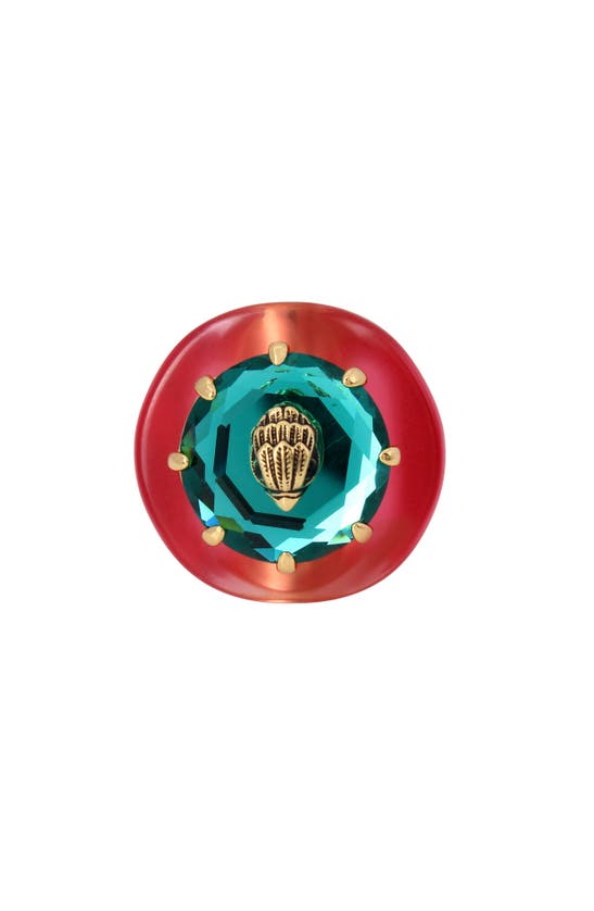 Kurt Geiger Eagle Head Cocktail Ring In Redblue Modesens