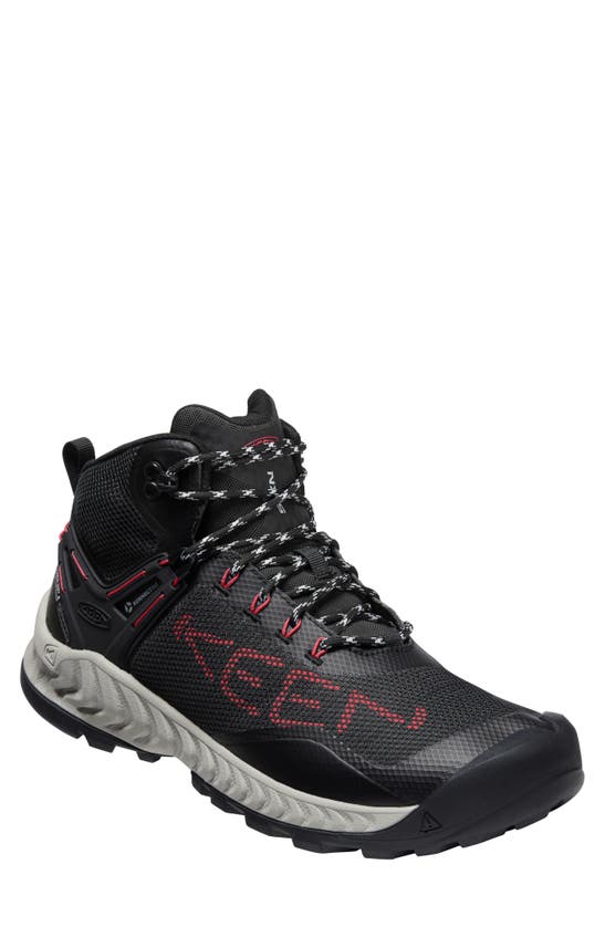 Keen Nxis Evo Mid Waterproof Hiking Boot In Black/ Red Carpet | ModeSens
