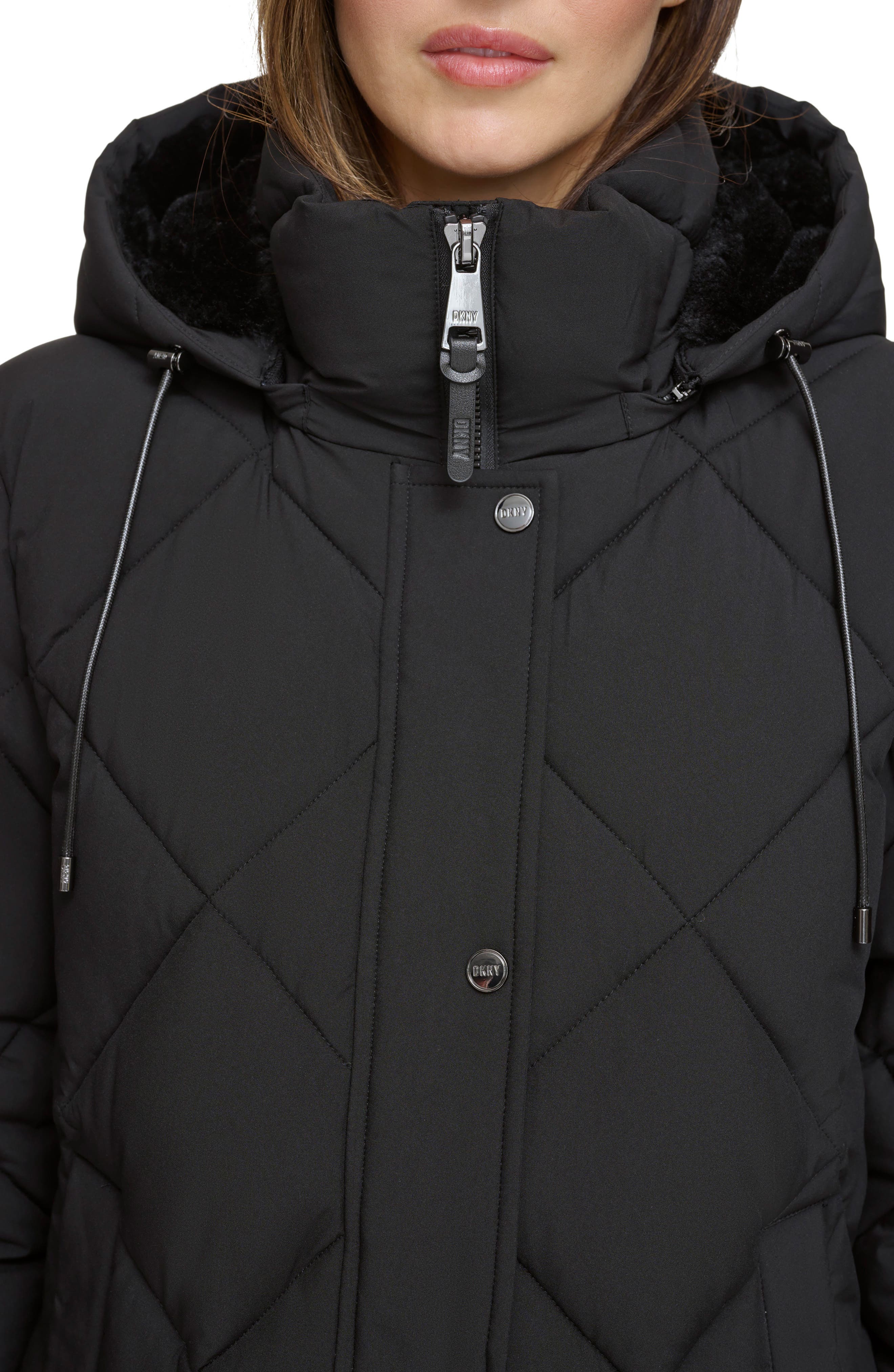 DKNY Diamond Quilt Water Resistant Puffer Jacket | Nordstromrack