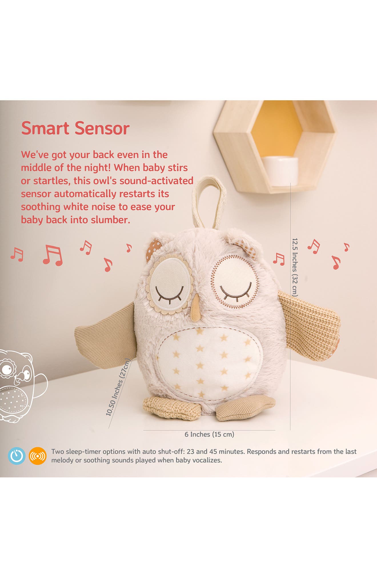 Cloud B Nighty Night Smart Sensor Sound Machine Owl | Nordstrom