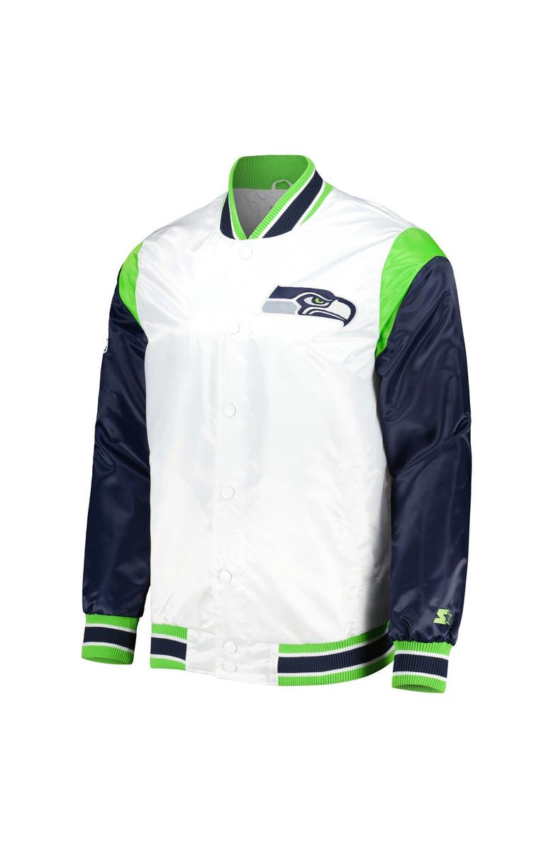 STARTER Men's Starter White Seattle Seahawks Throwback Warm Up Pitch ...