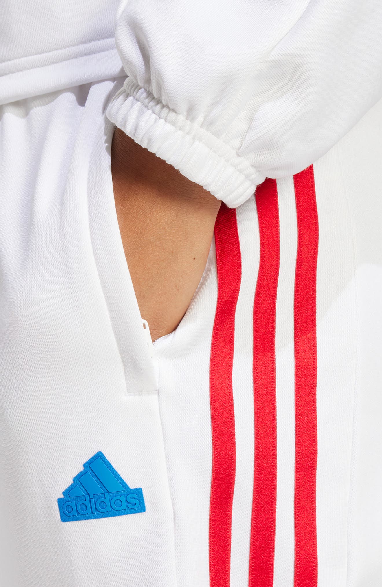 adidas Tiro 3-Stripes Recycled Polyester Track Pants in White/navy Blue ...