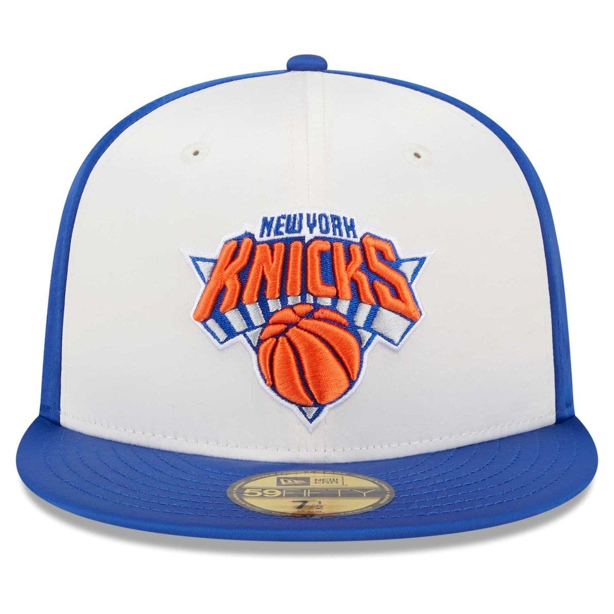 New Era Men's New Era White New York Knicks Throwback Satin 59FIFTY ...