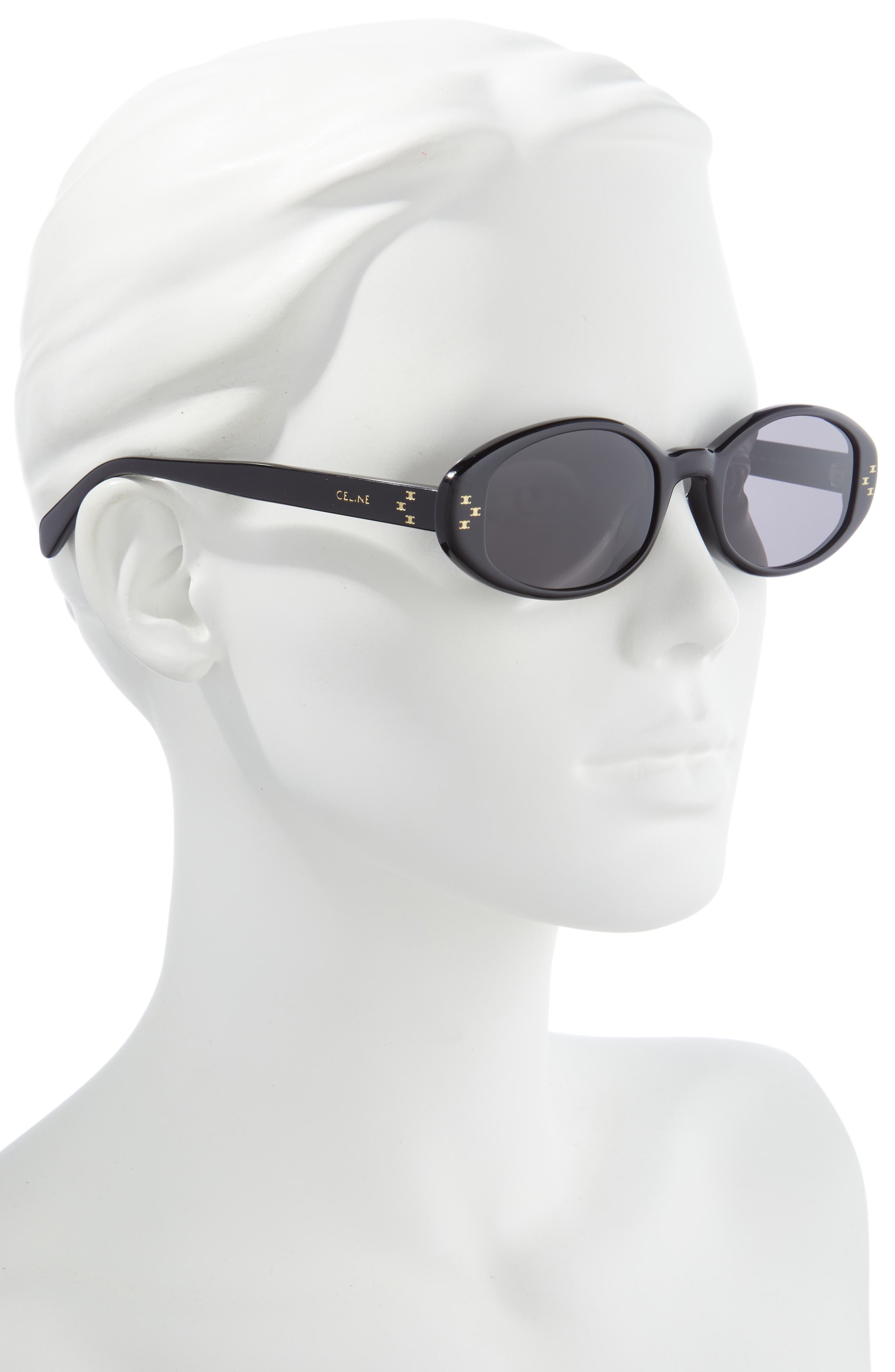 CELINE 52mm Triomphe Dot Oval Sunglasses | Nordstrom