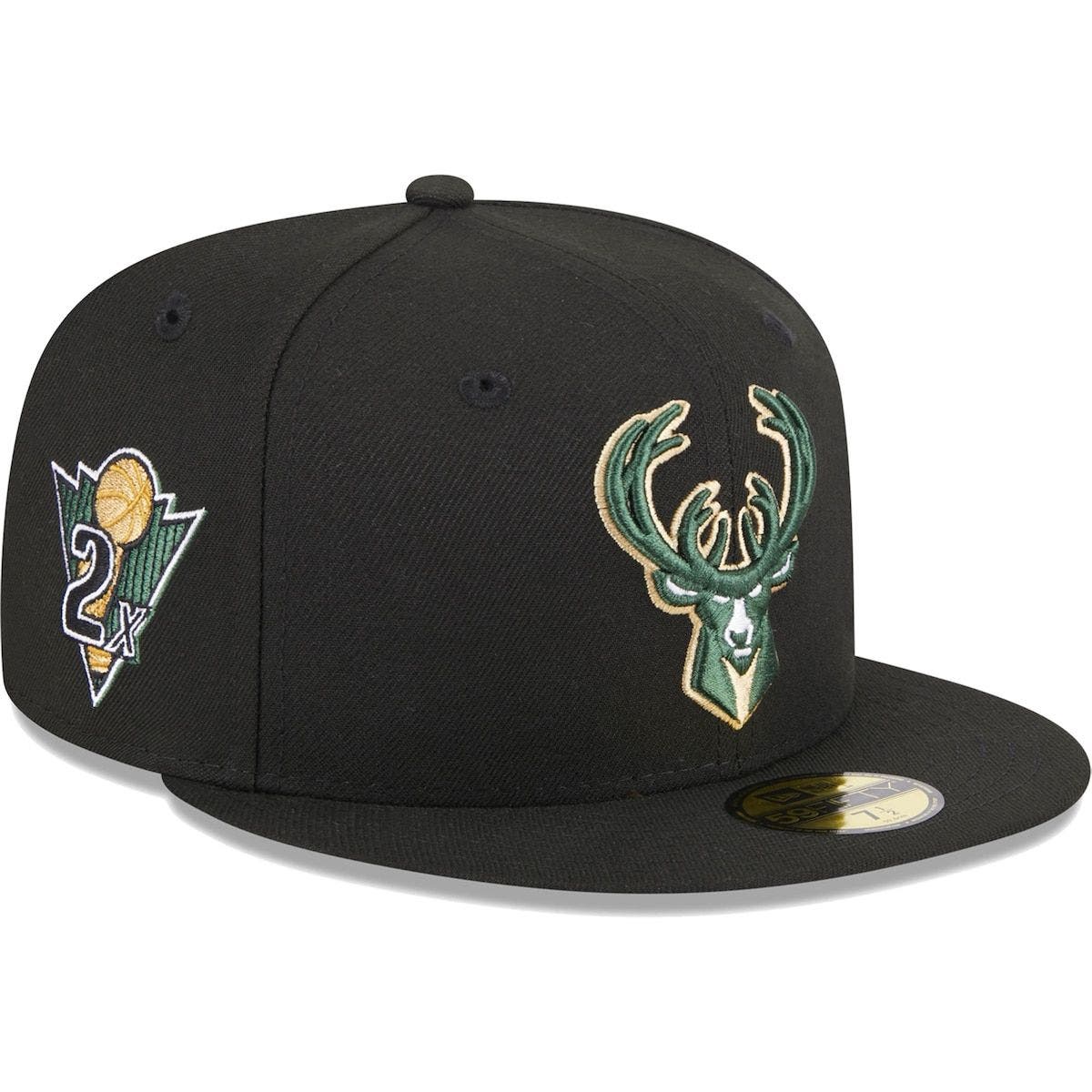 New Era Men's New Era Black Milwaukee Bucks 2-Time Champions ...