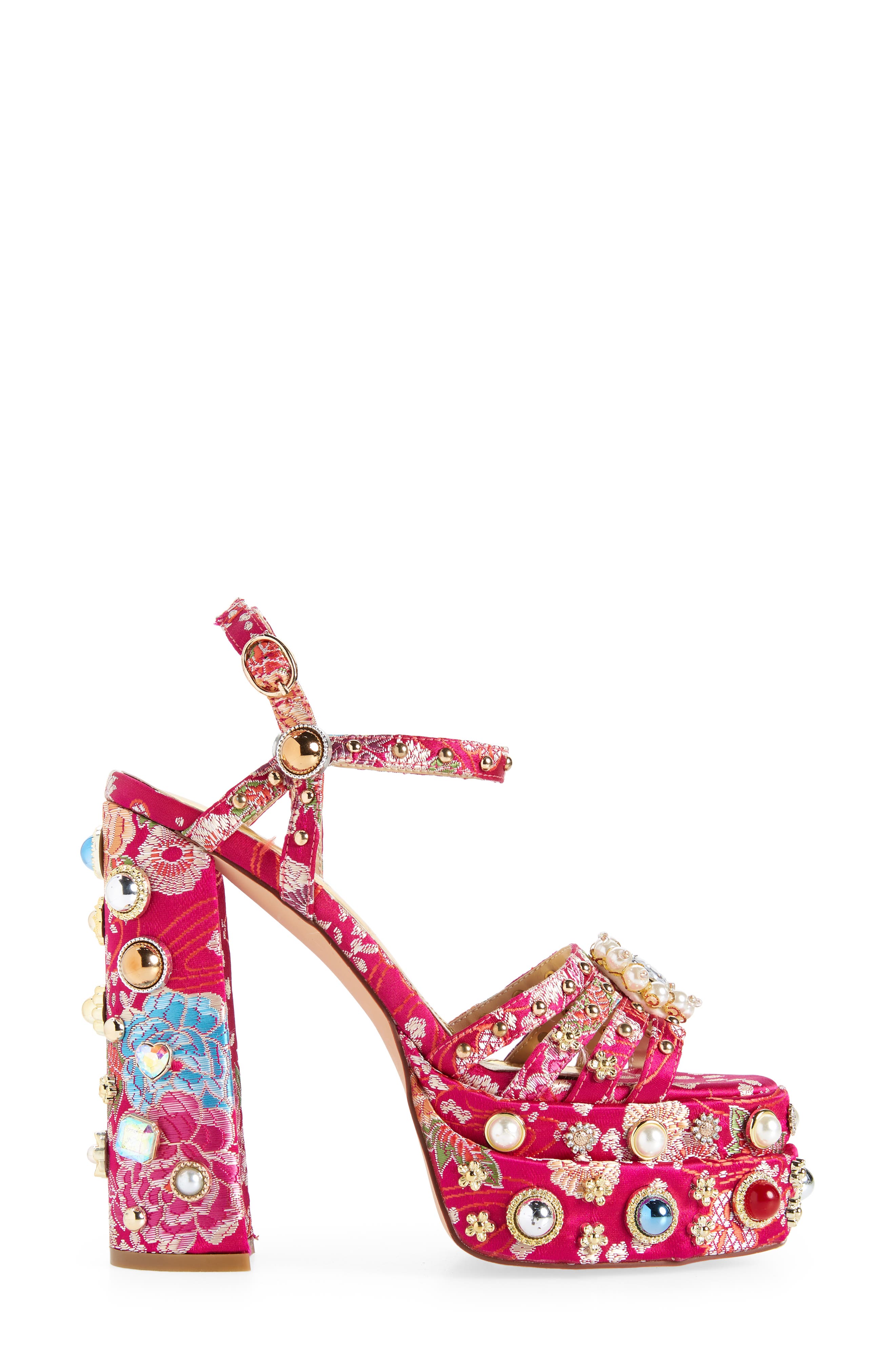 AZALEA WANG Annie Embroidered Platform Sandal (Women) | Nordstrom