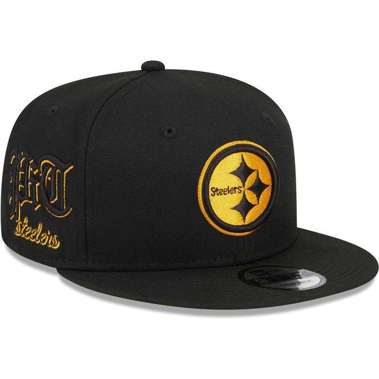 New Era Black Pittsburgh Steelers Goth Side Script 9fifty Snapback Hat ...