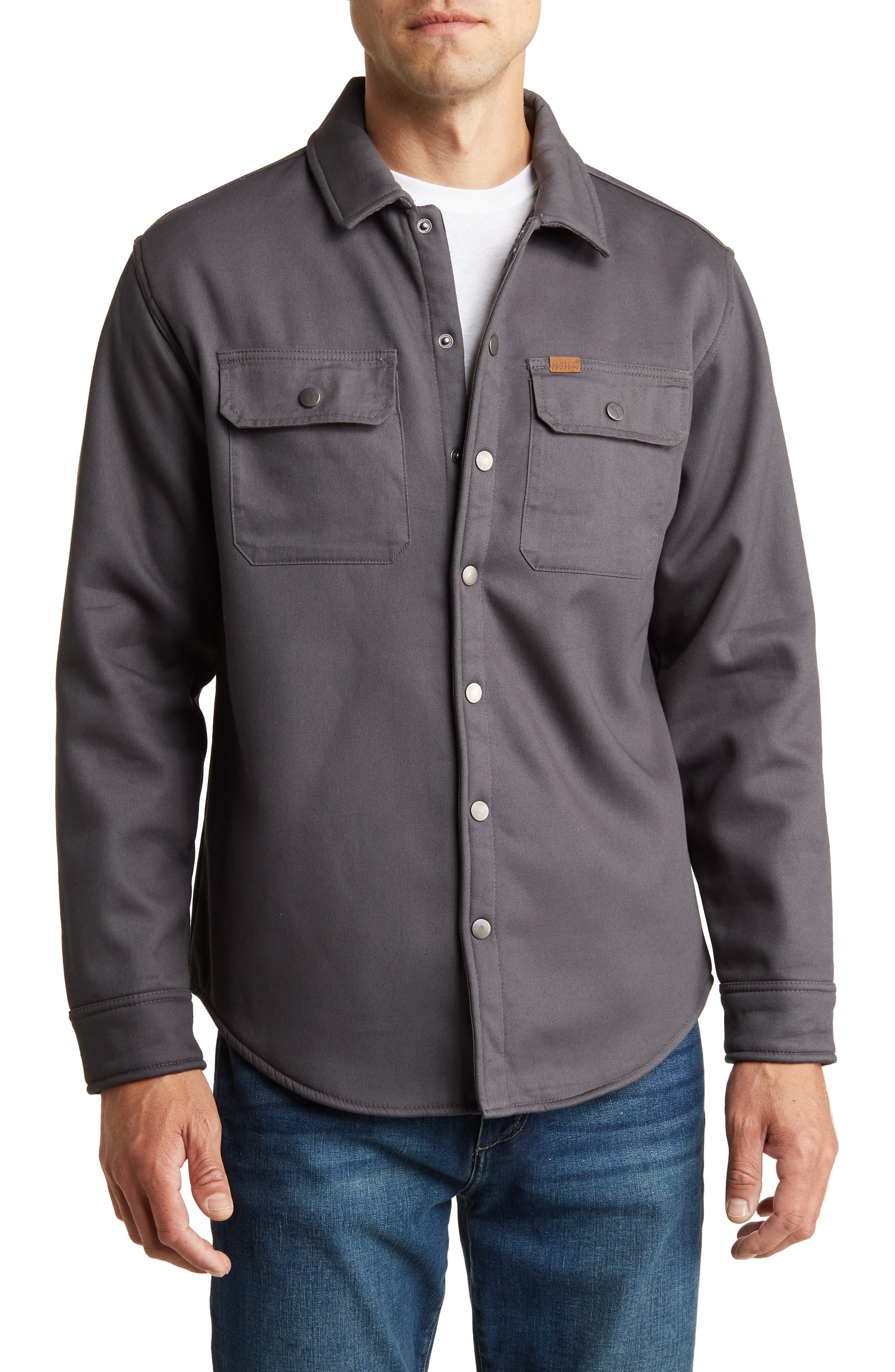 MATIX Faux Shearling Lined Cotton Twill Shirt Jacket | Nordstromrack