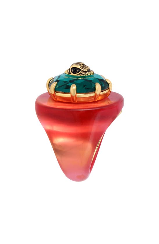Kurt Geiger Eagle Head Cocktail Ring In Redblue Modesens