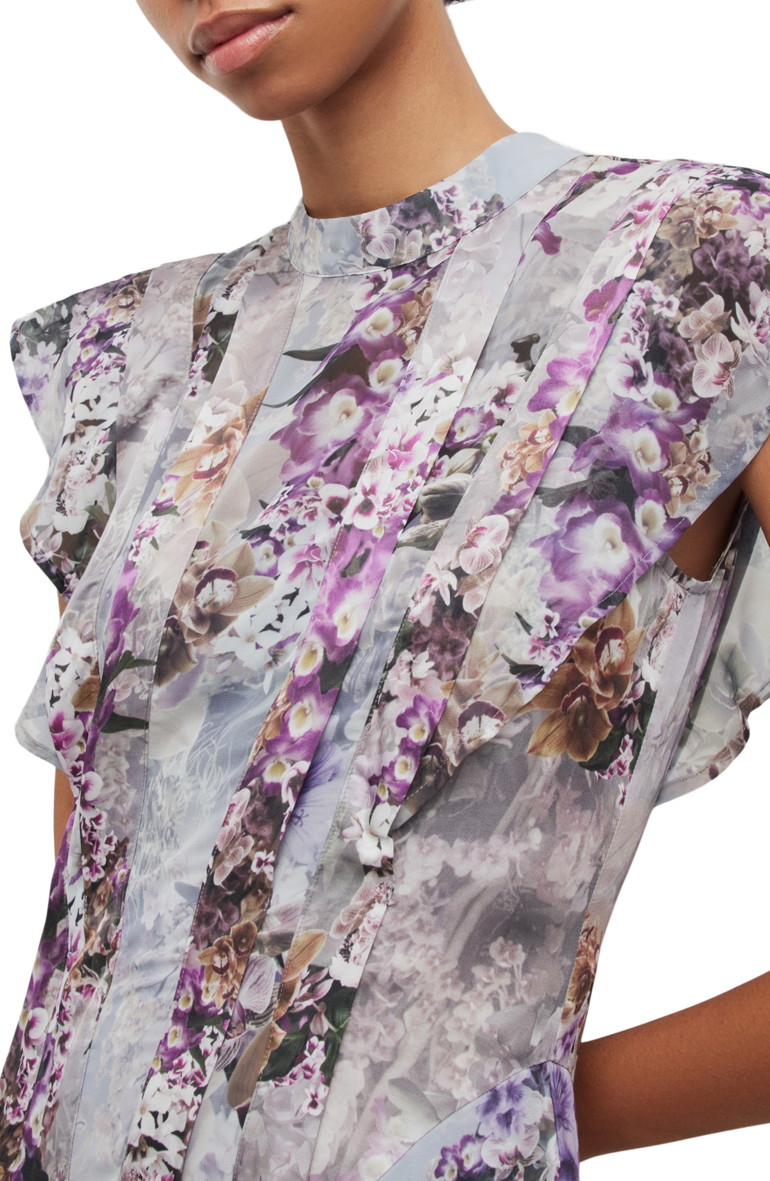 Lucia Floral Dress In Grey
