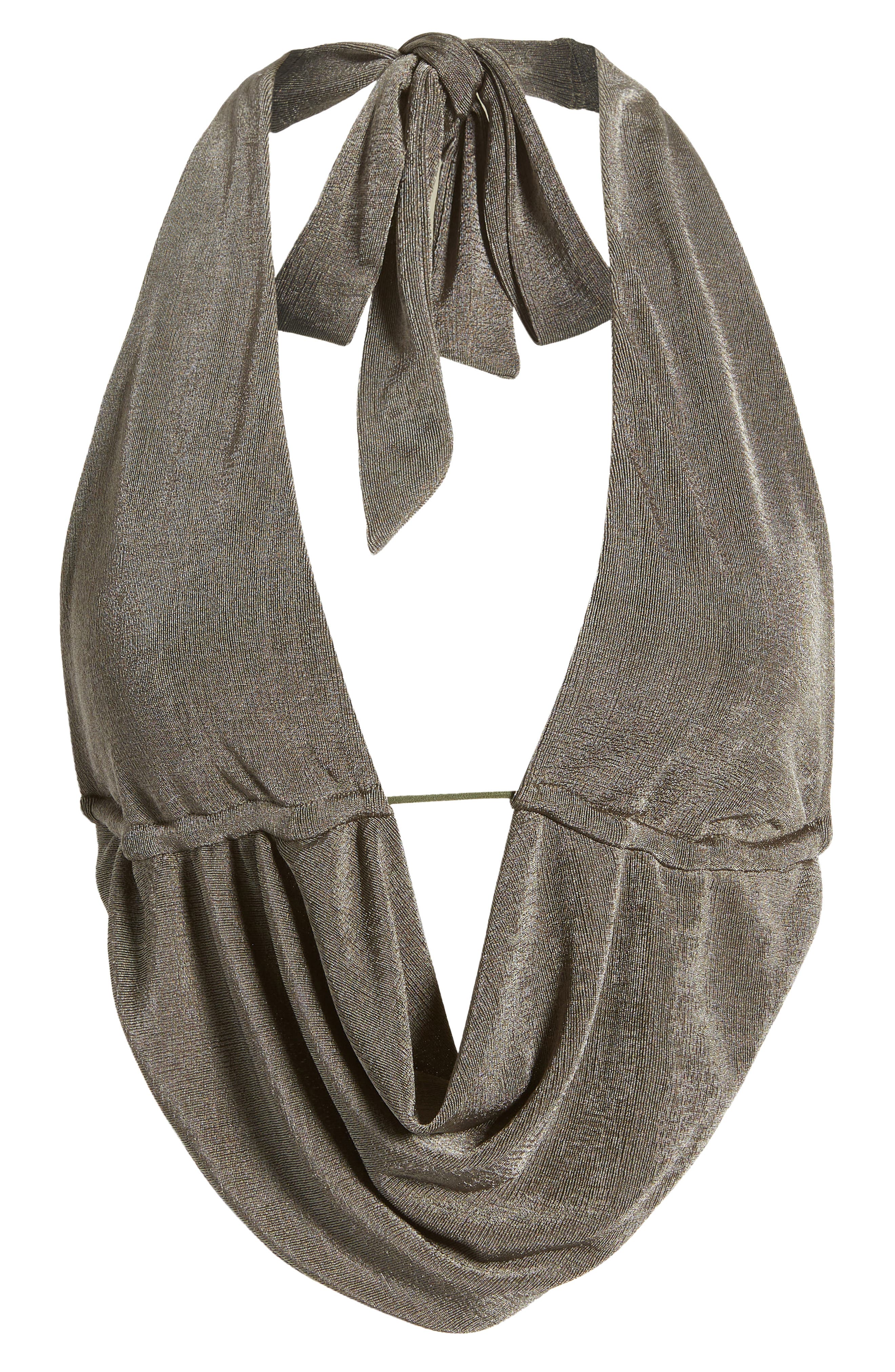 EDIKTED Plunge Cowl Halter Neck Open Back Crop Top | Nordstrom