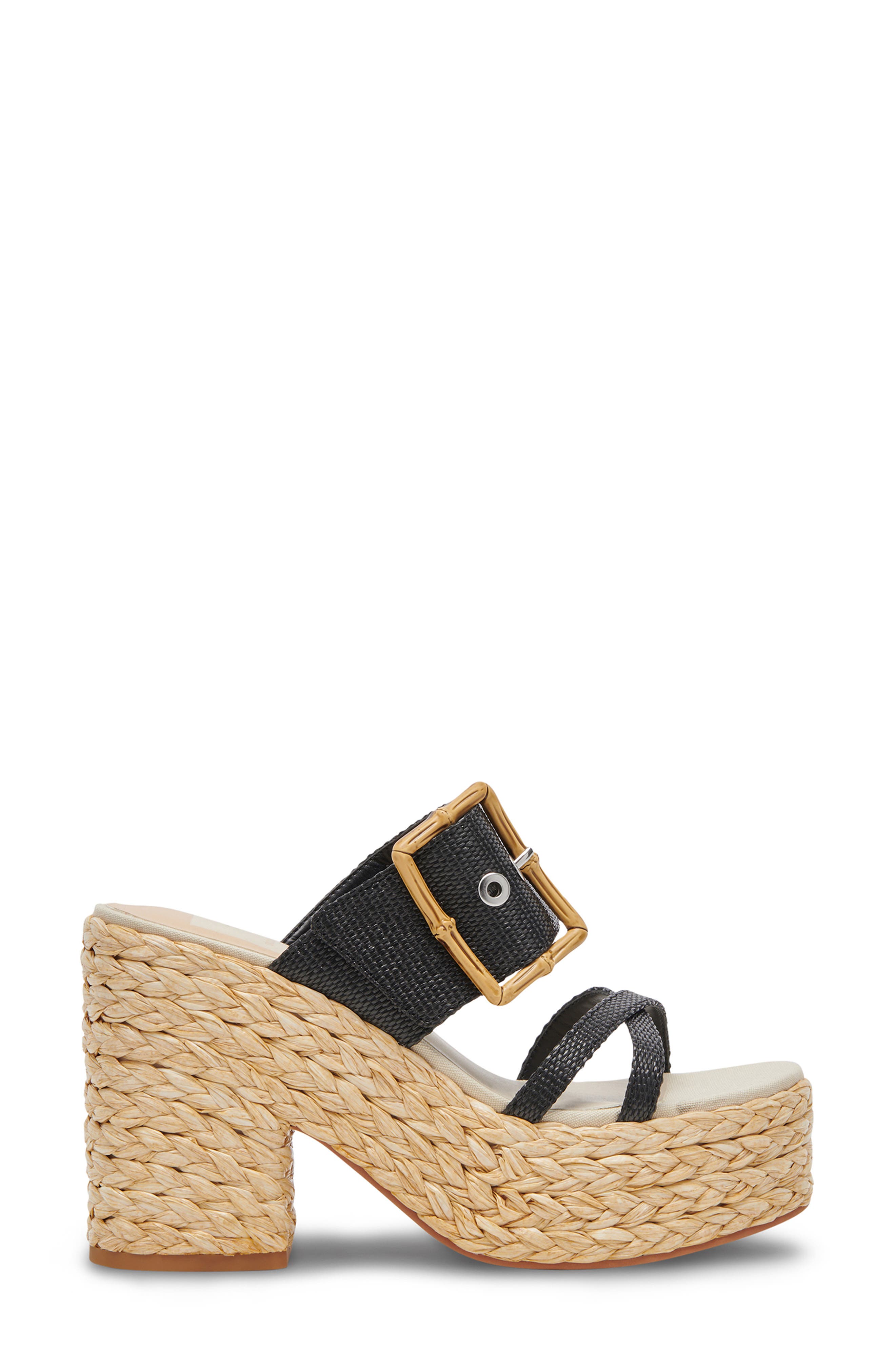 Dolce Vita Edwina Raffia Platform Slide Sandal (Women) | Nordstromrack