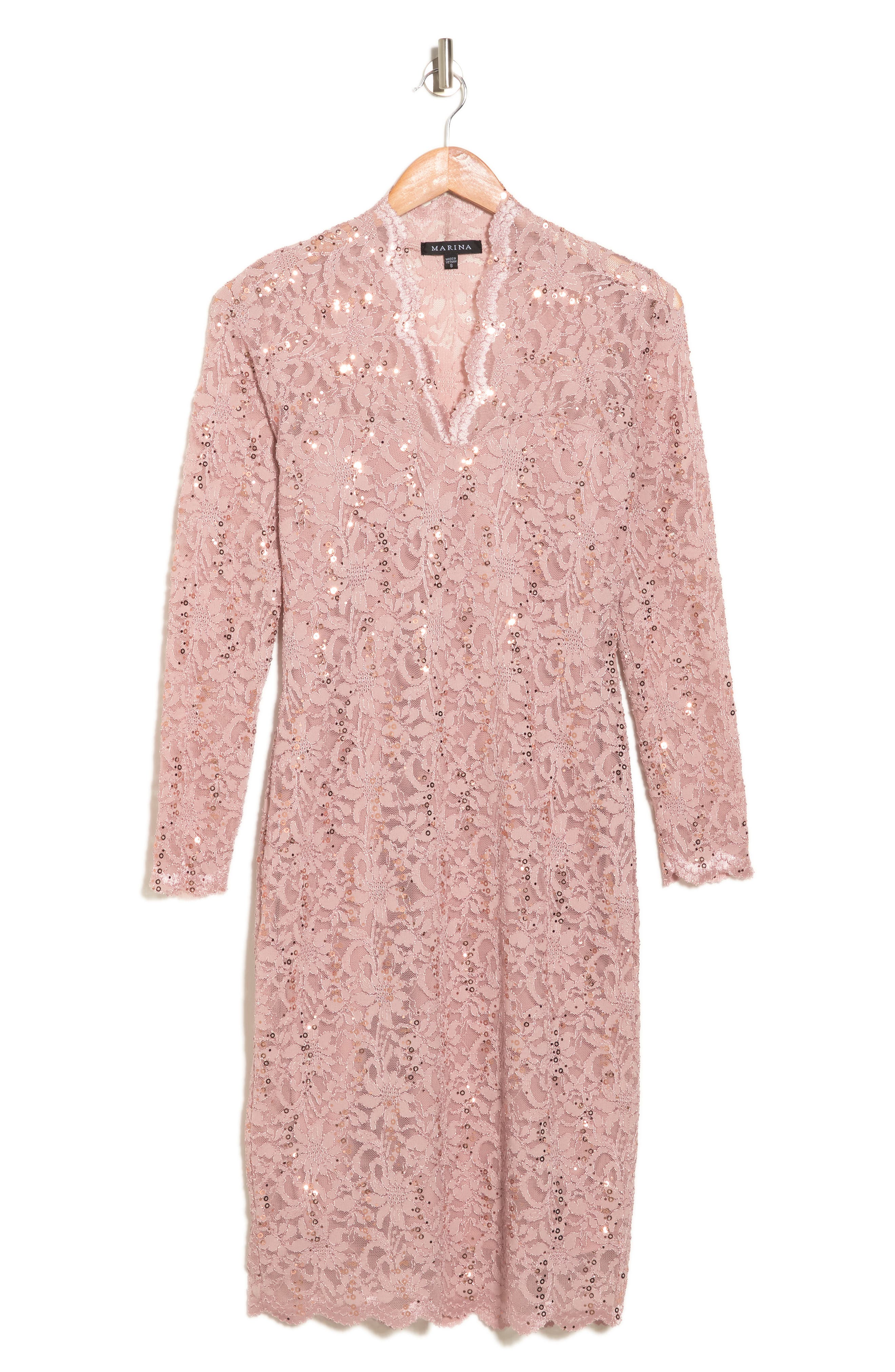 Marina Scalloped Sequined Lace Sheath Dress | Nordstromrack