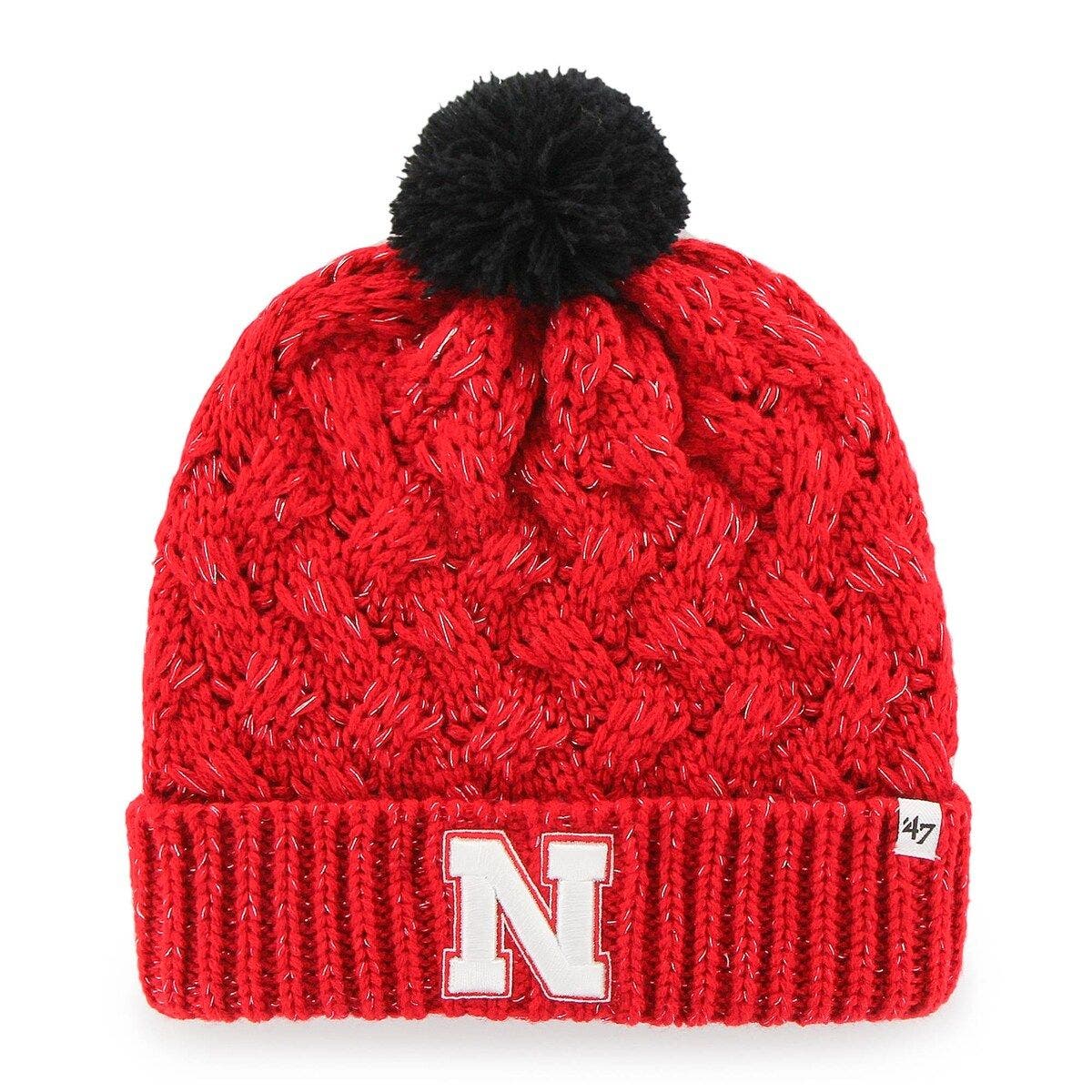 '47 Women's '47 Scarlet Nebraska Huskers Fiona Cuffed Knit Hat With Pom ...