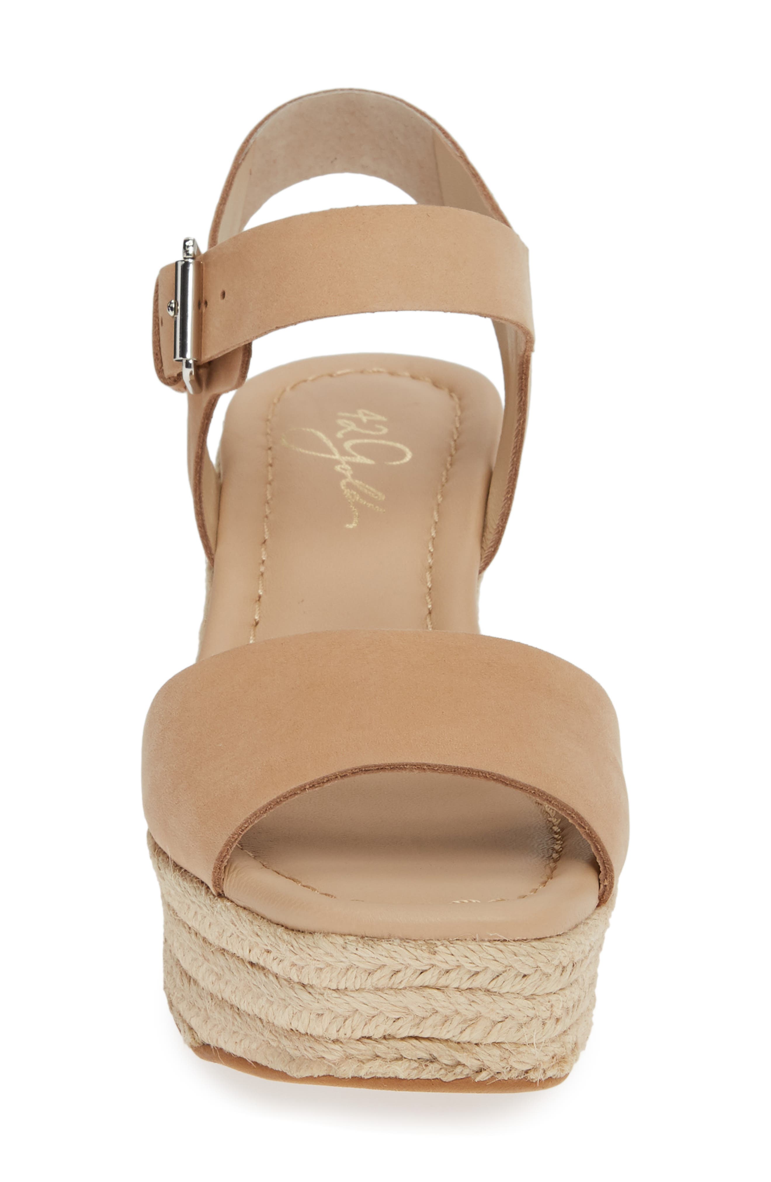 42 Gold Maine Platform Wedge Sandal In Sand Leather | ModeSens
