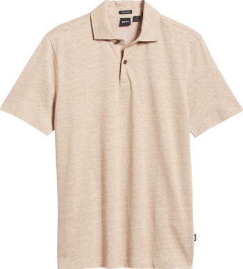 BOSS Press Slub Linen Blend Piqué Polo | Nordstrom