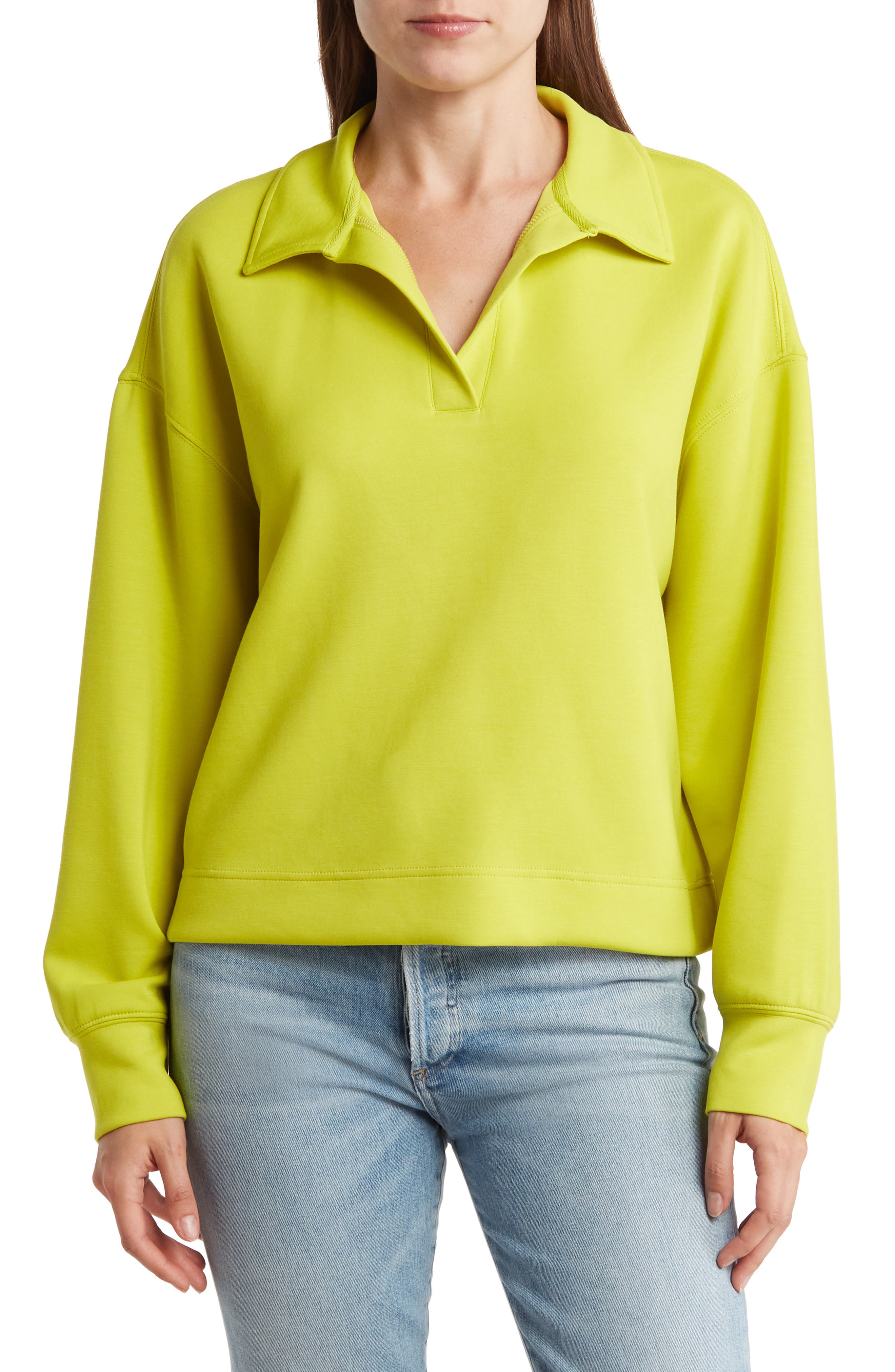 INDUSTRY REPUBLIC CLOTHING Collared Scuba Sweater | Nordstromrack