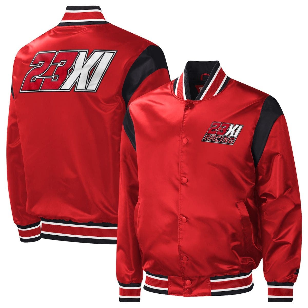 STARTER Men's Starter Red 23XI Racing Force Play Full-Snap Varsity ...