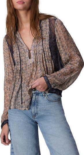 rag & bone Amaris Print Metallic Top | Nordstromrack