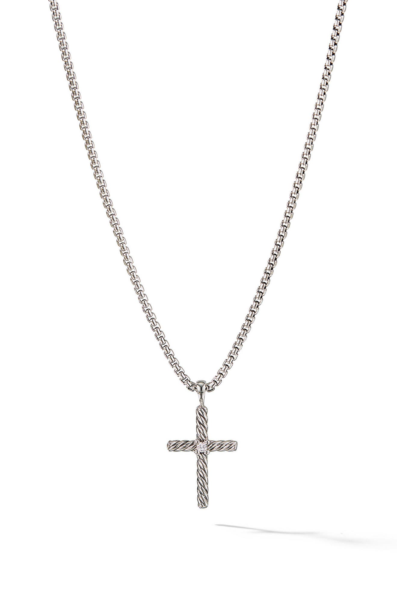 David Yurman Cable Classics Cross with Diamond on Chain | Nordstrom