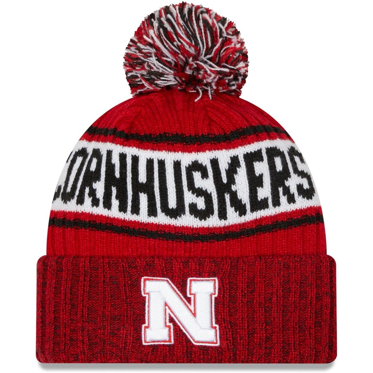 New Era Men's New Era Scarlet Nebraska Huskers Marl Cuffed Knit Hat ...