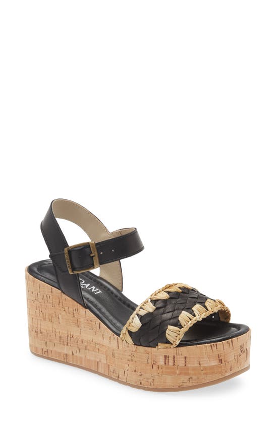 Cordani Joelle Platform Wedge Sandal In Black / Cork | ModeSens