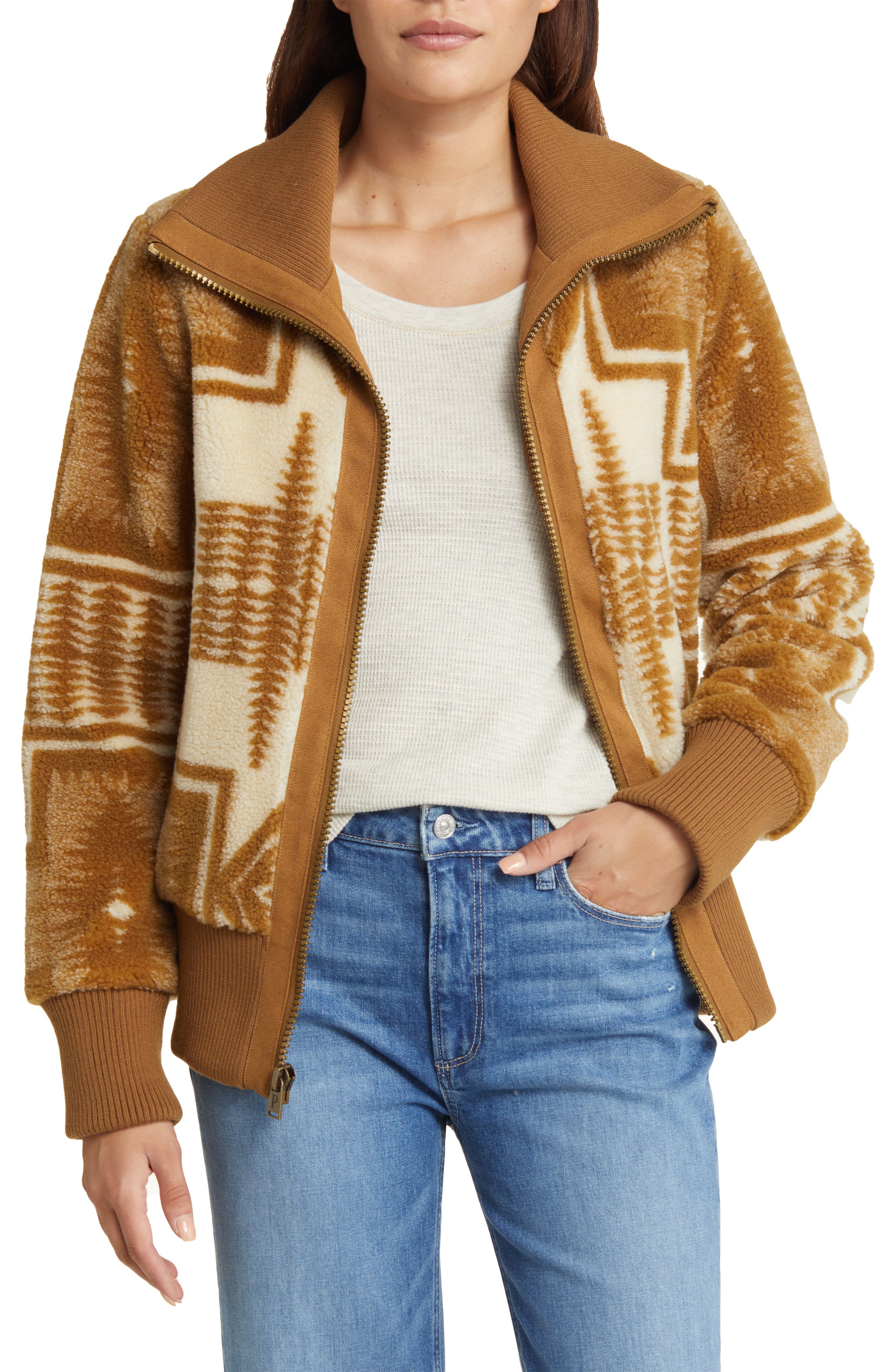 Pendleton Foxglove Range Fleece Bomber Jacket | Nordstrom
