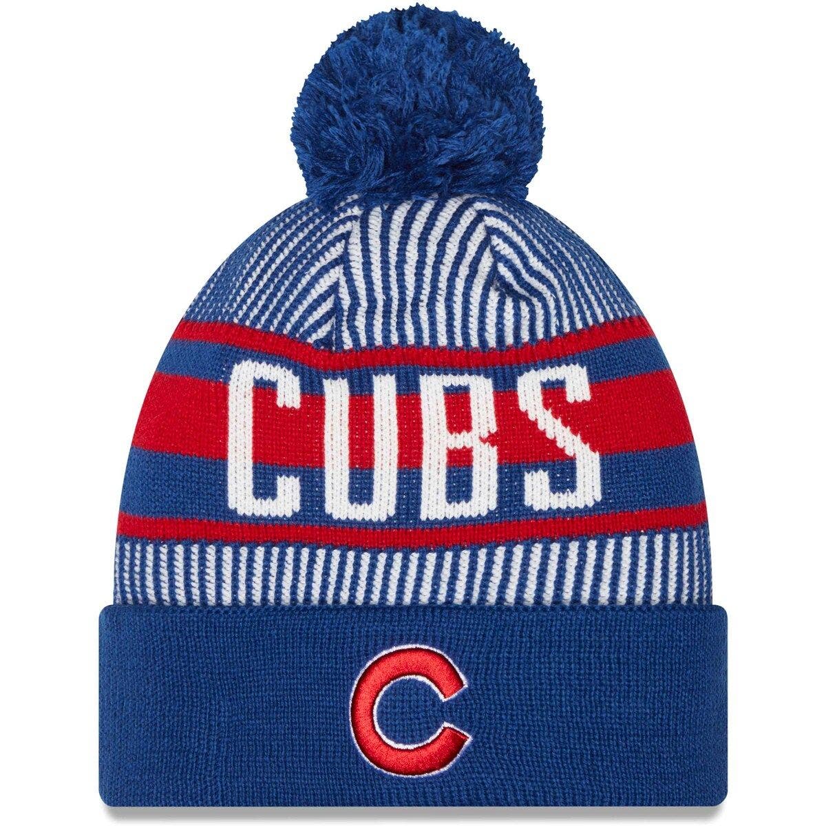 New Era Men's New Era Royal Chicago Cubs Striped Cuffed Knit Hat with ...