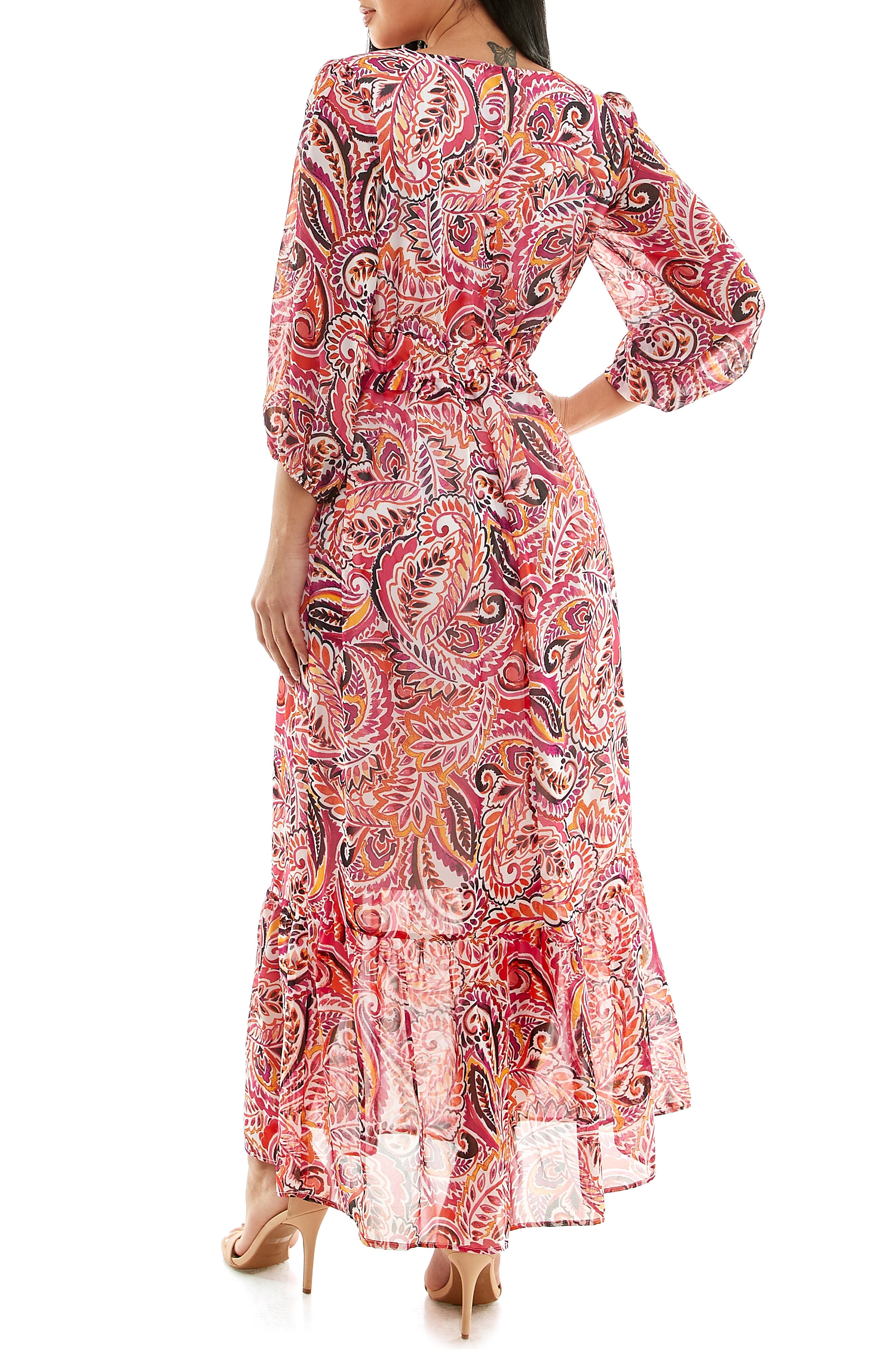 Nina Leonard Floral V-Neck Maxi Dress | Nordstromrack