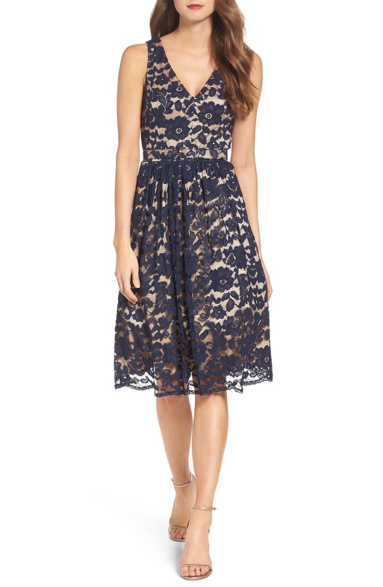 Eliza J Lace Fit And Flare Dress Nordstrom