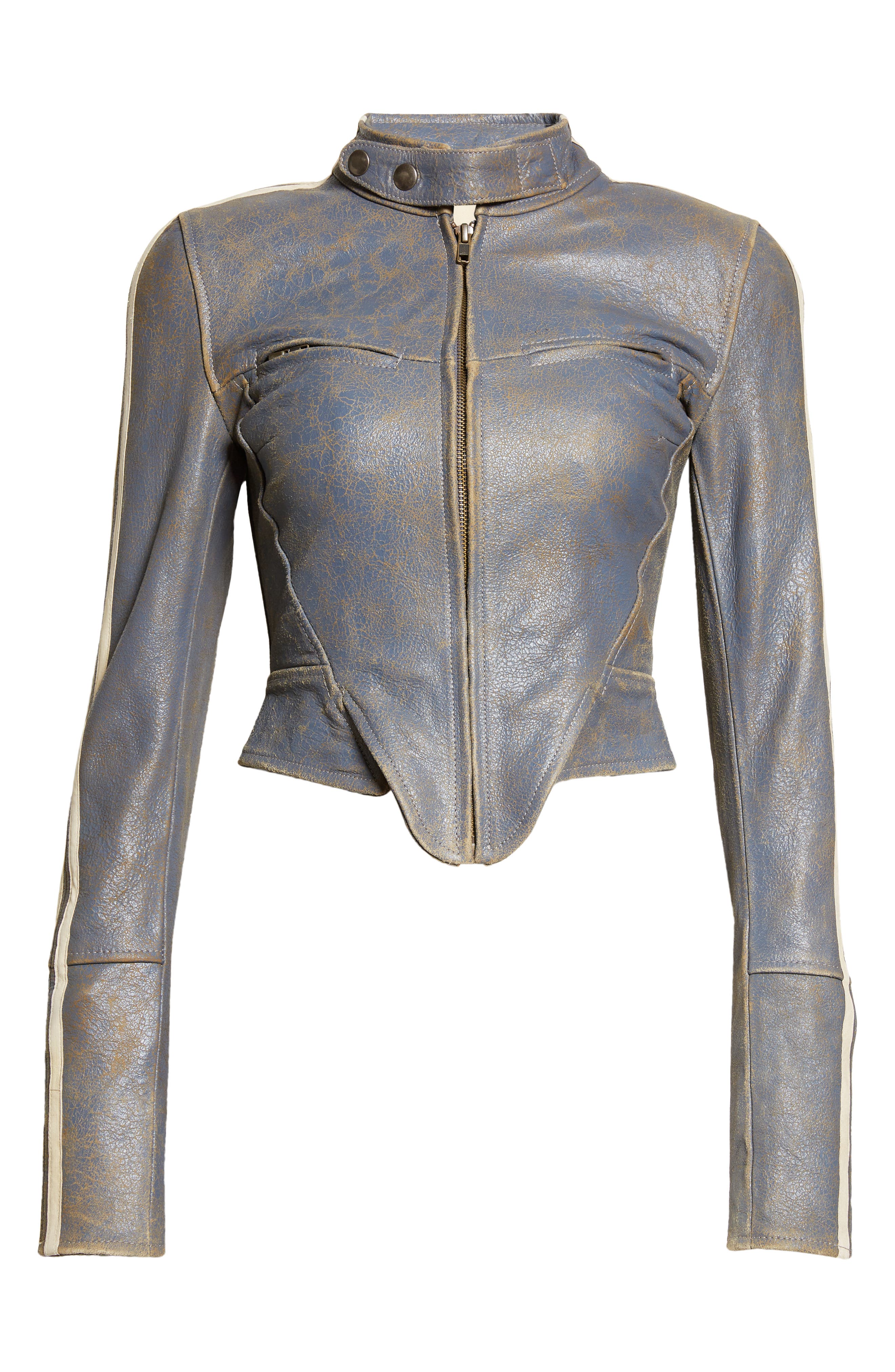 Knwls Claw Crackled Leather Biker Jacket | Nordstrom