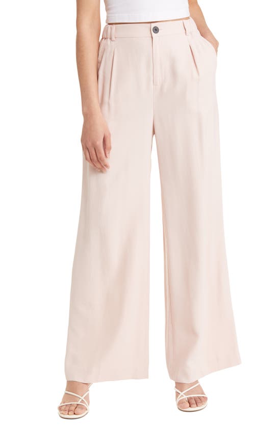 Open Edit Twill Wide Leg Trousers In Pink Peach | ModeSens