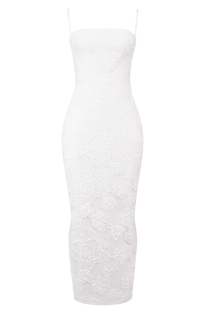 HOUSE OF CB Eva Floral Embroidery Sheath Gown | Nordstrom