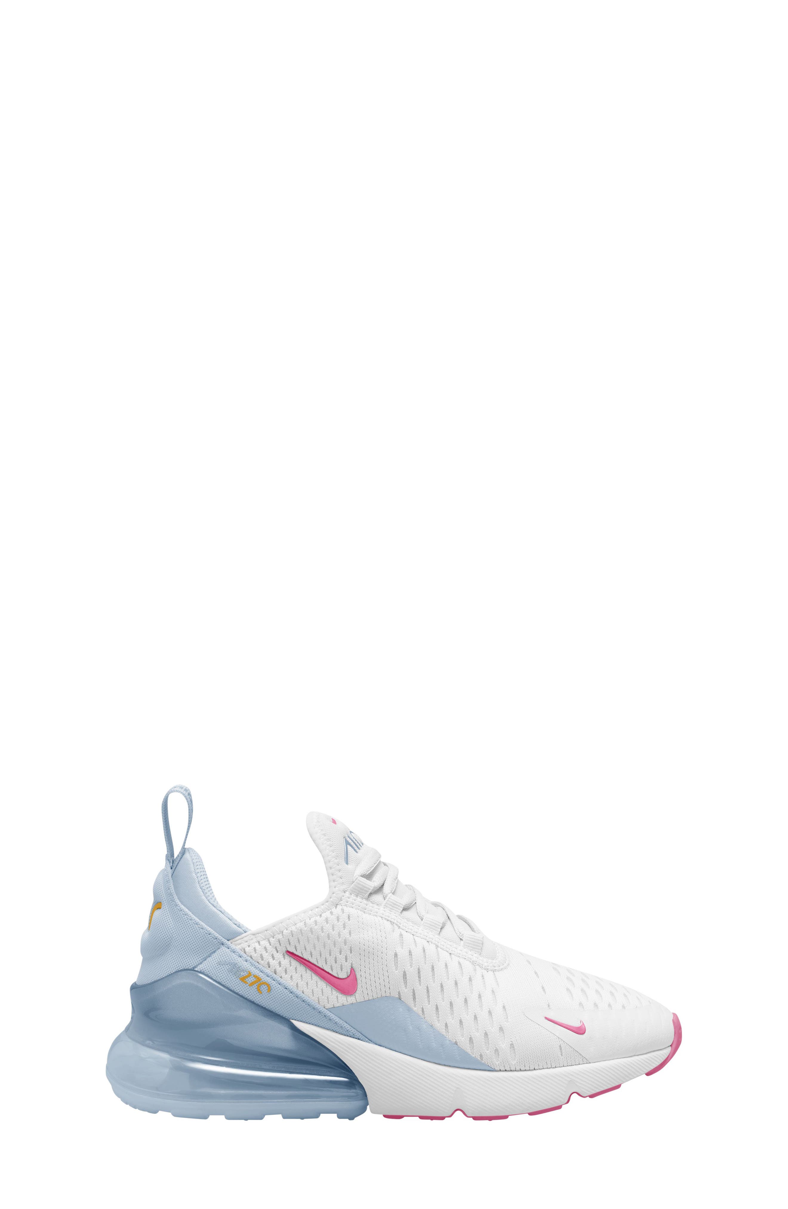 Nike Kids' Air Max 270 Sneaker In White/ Pinksicle/ Blue/ Blue | ModeSens