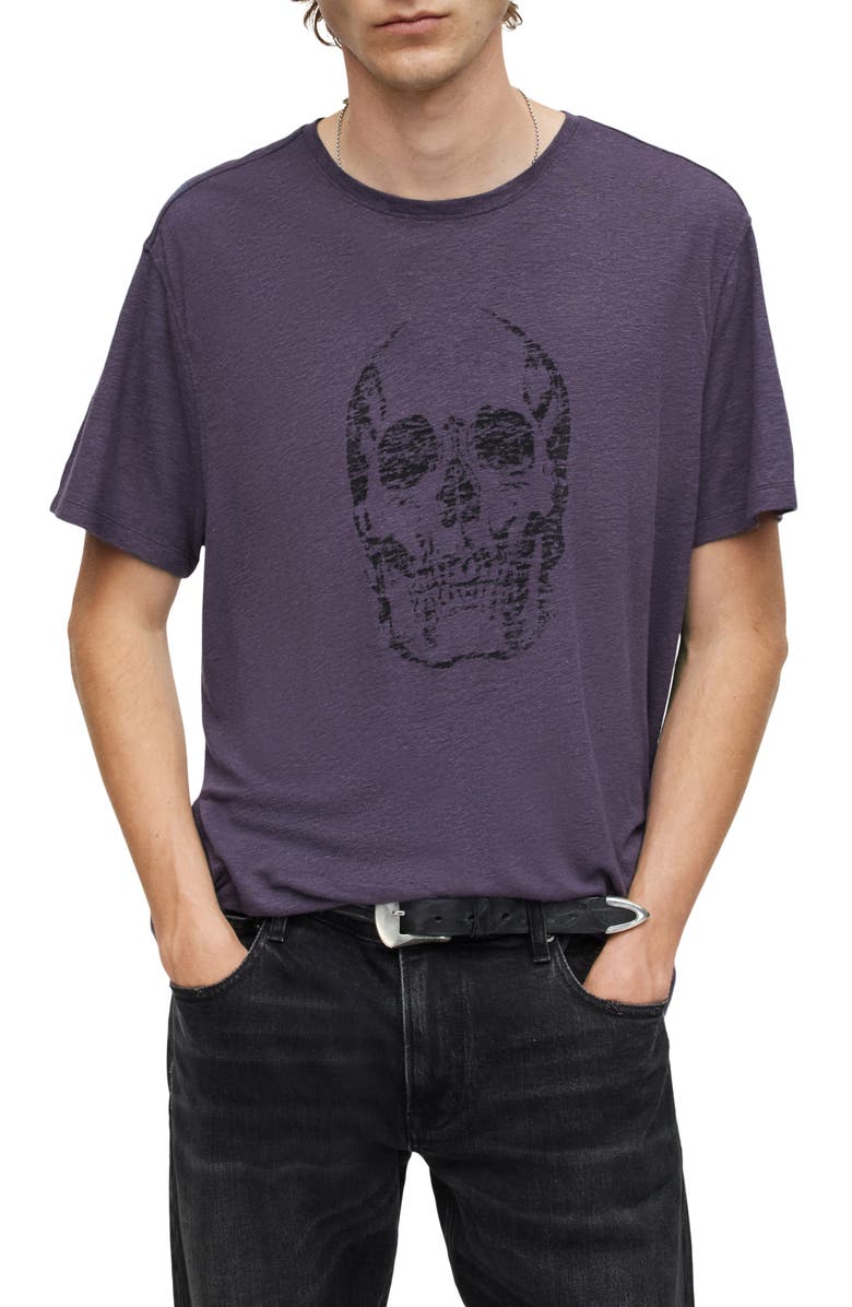 John Varvatos Skull Linen Blend Graphic Tee | Nordstromrack