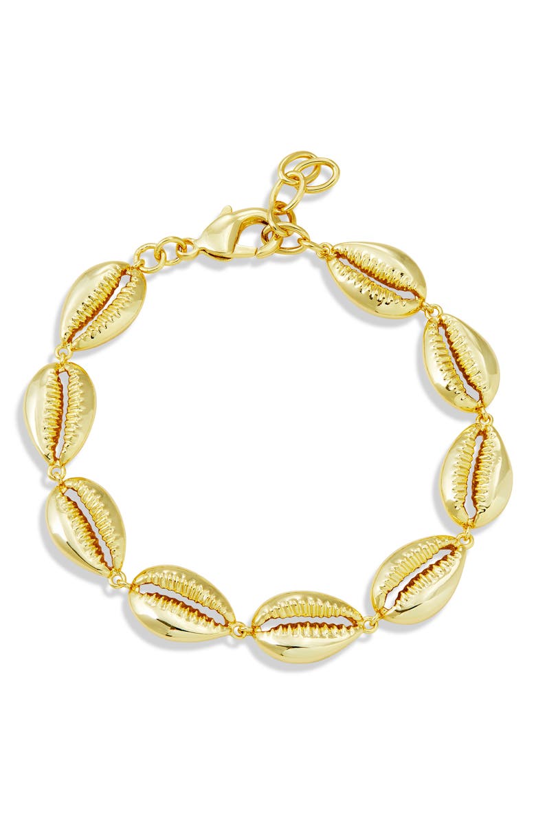SAVVY CIE JEWELS 18K Gold Plate Cowrie Shell Bracelet | Nordstromrack