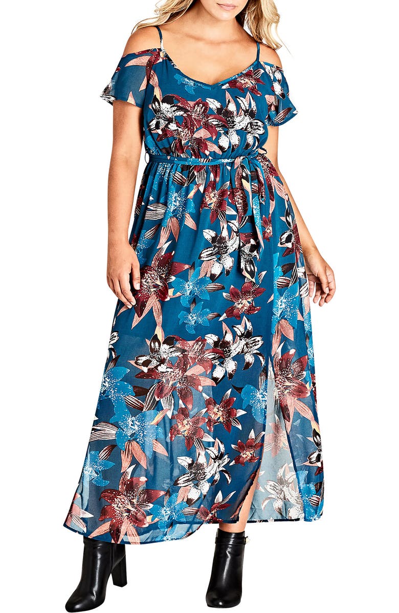 City Chic Fall Lily Off The Shoulder Maxi Dress Plus Size Nordstrom