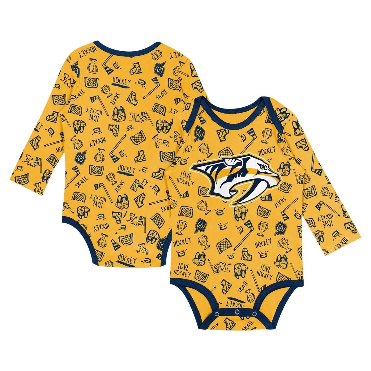 Outerstuff Infant Gold Nashville Predators Dynamic Defender Long Sleeve ...