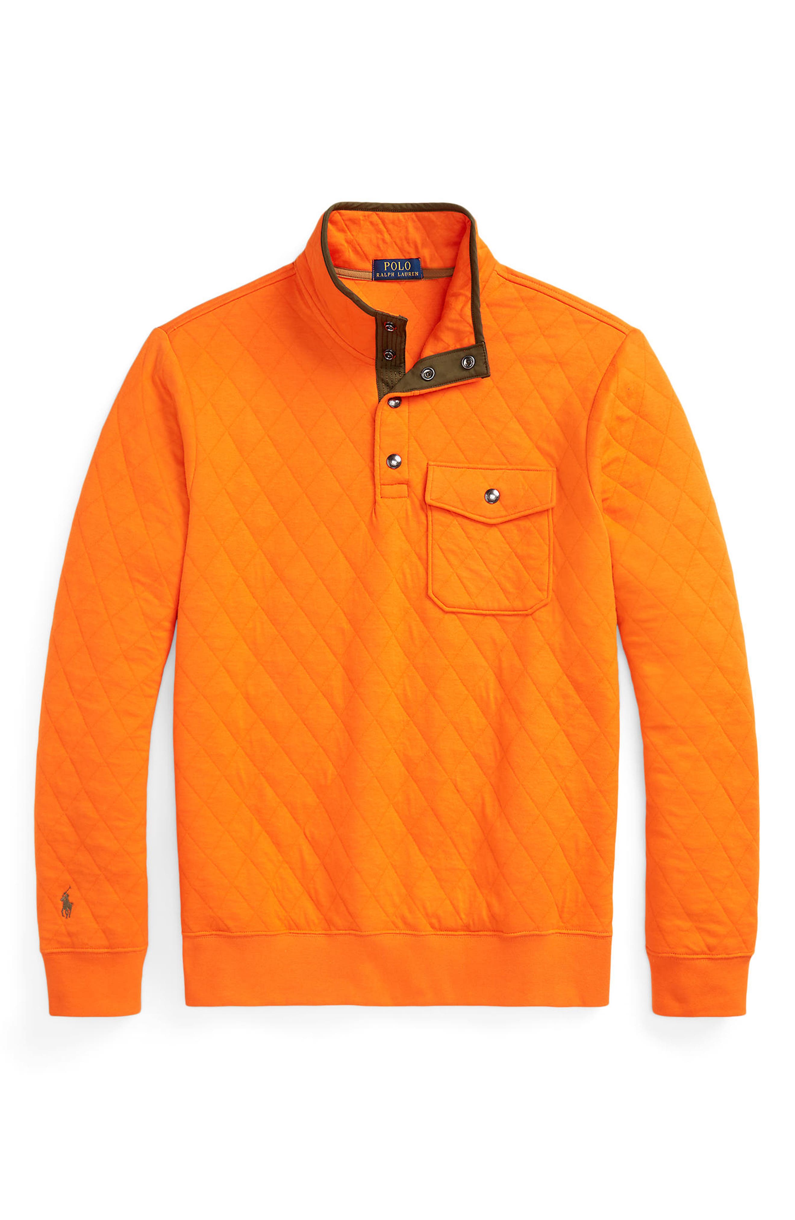 Polo Ralph Lauren Quilted Double Knit Quarter Snap Pullover | Nordstrom