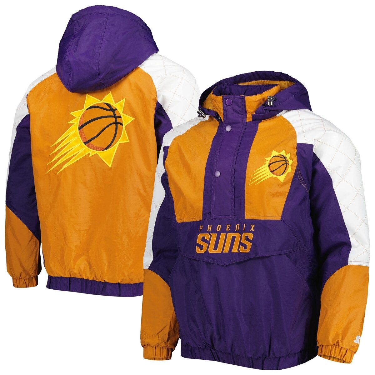 STARTER Men's Starter Purple Phoenix Suns Body Check Raglan Hoodie Half ...