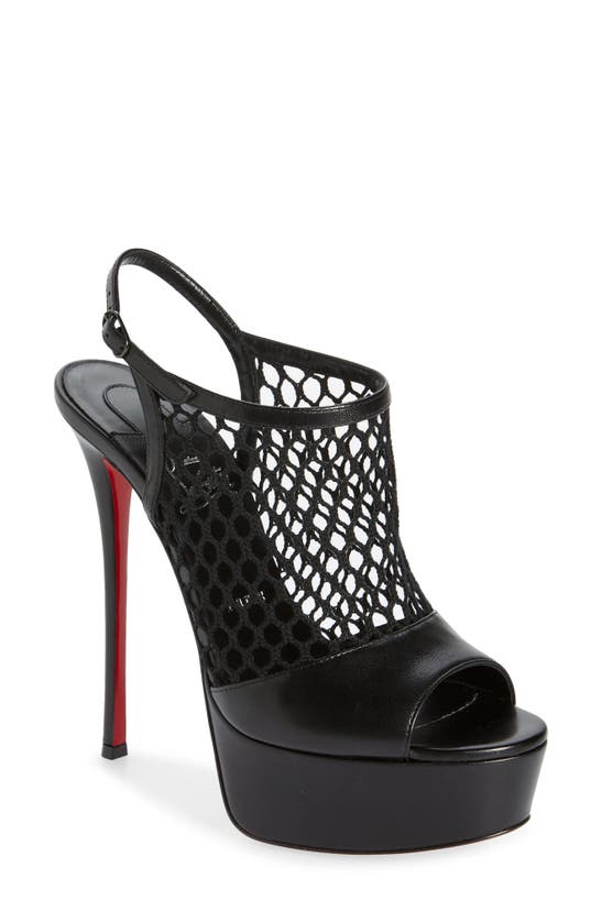 Christian Louboutin Crystal Net Red Sole Platform Sandals In B439 ...
