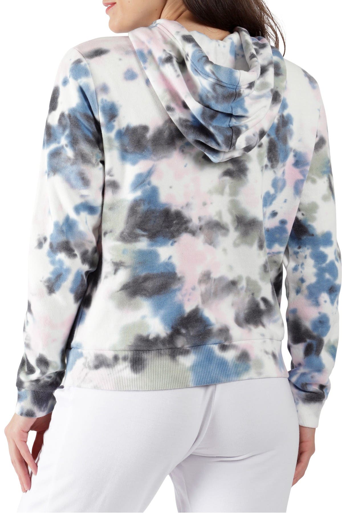 90 Degree By Reflex Brushed Pullover Hoodie In Dark Fireworks Tie Dye ...