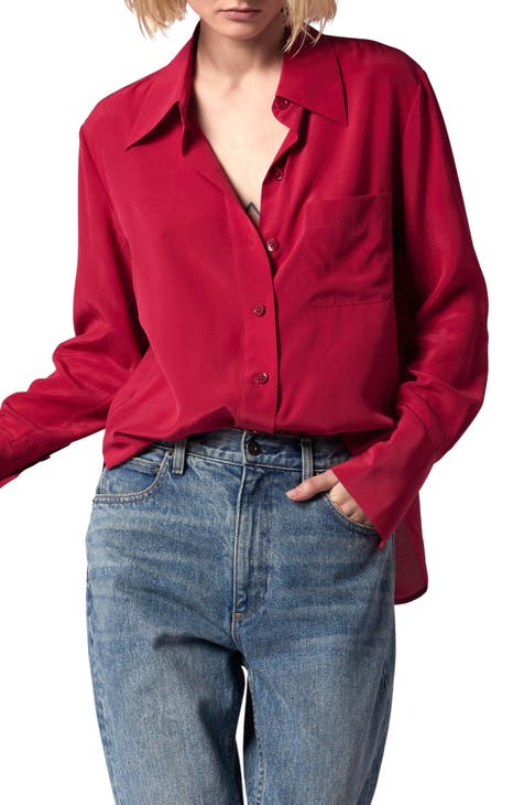 Women's 100% Silk Button Up Tops | Nordstrom