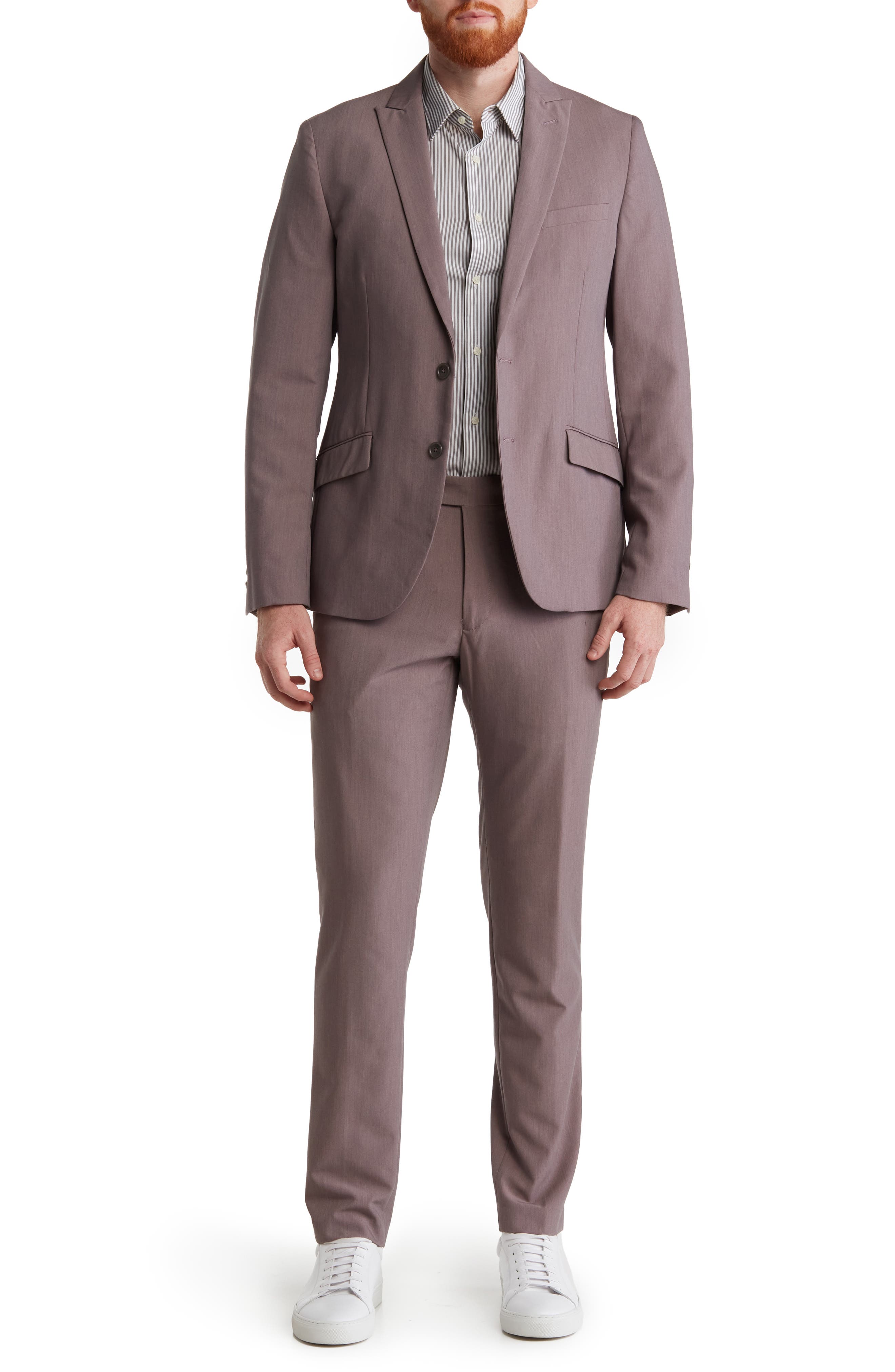 SAVILE ROW CO Bi-Stretch Solid 2-Piece Suit | Nordstromrack