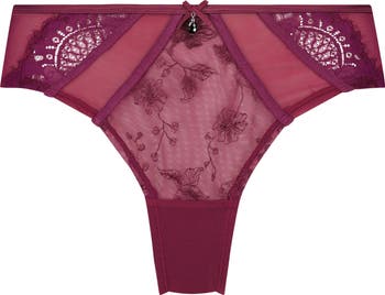 Hunkemöller Sia Embroidered Mesh Brazilian Panties | Nordstrom