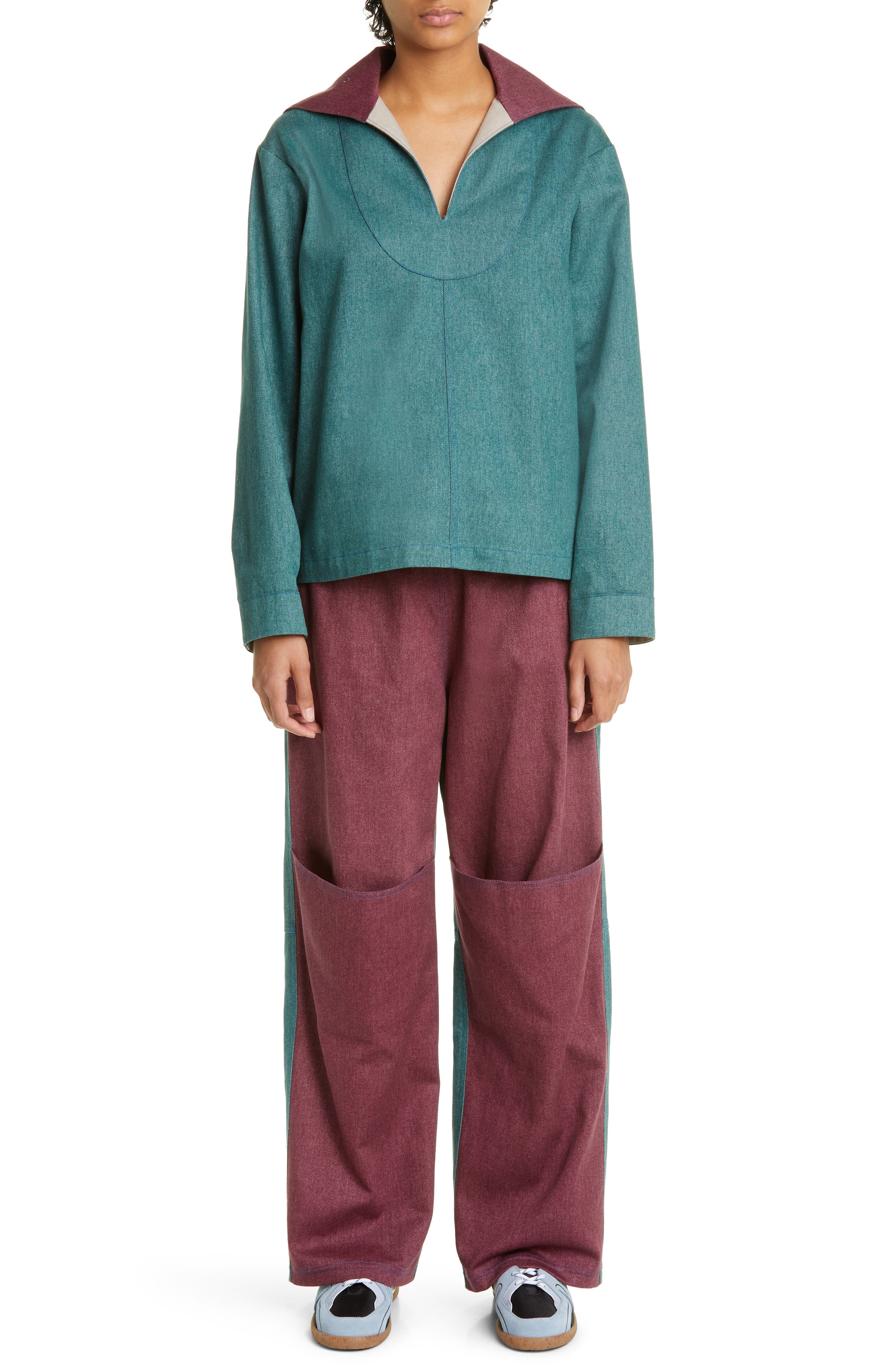 SC103 Forte Woven Cotton Popover Top | Nordstrom