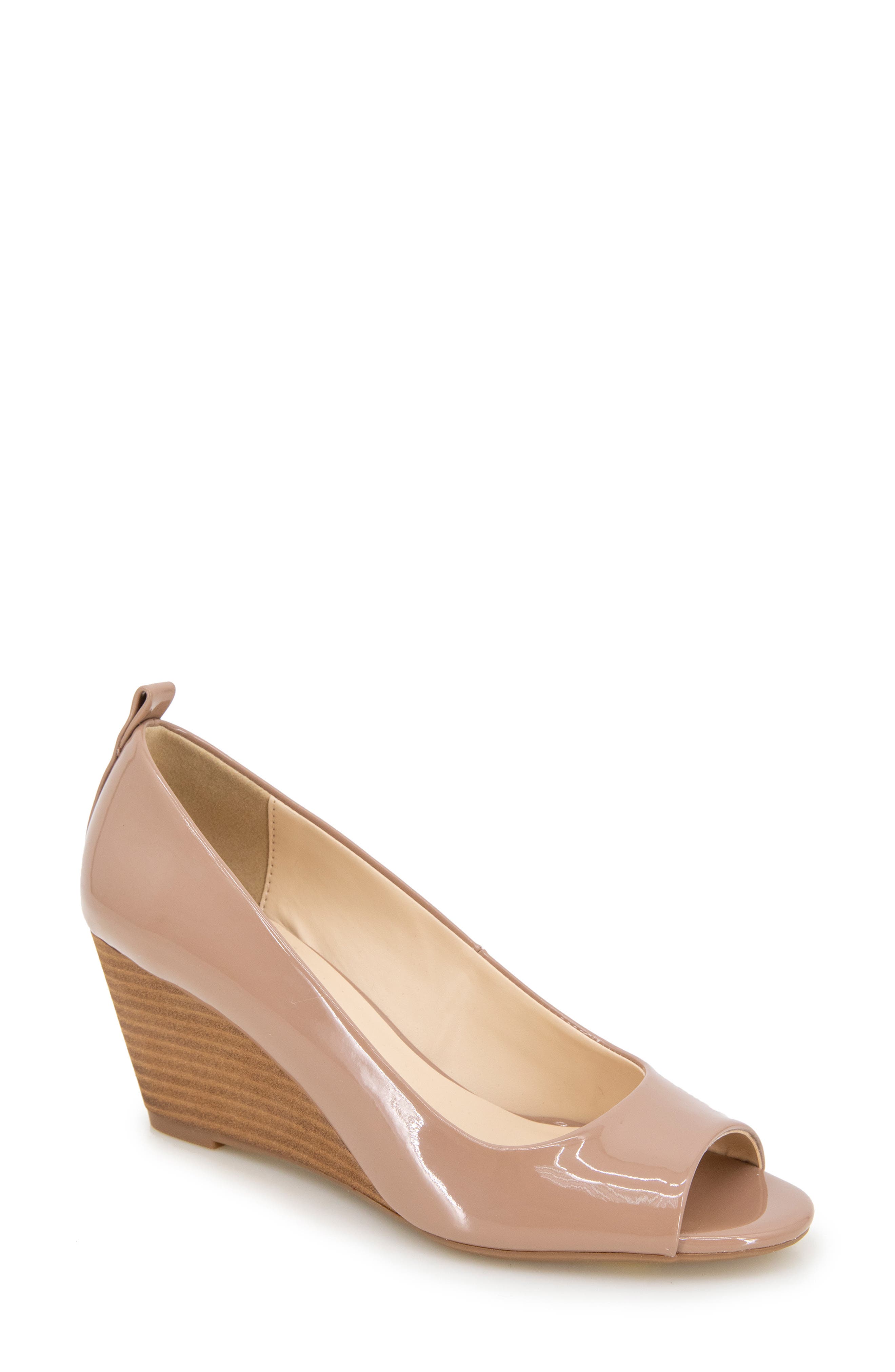 Reaction Kenneth Cole Elinor Wedge Pump In Classic Tan Patent | ModeSens