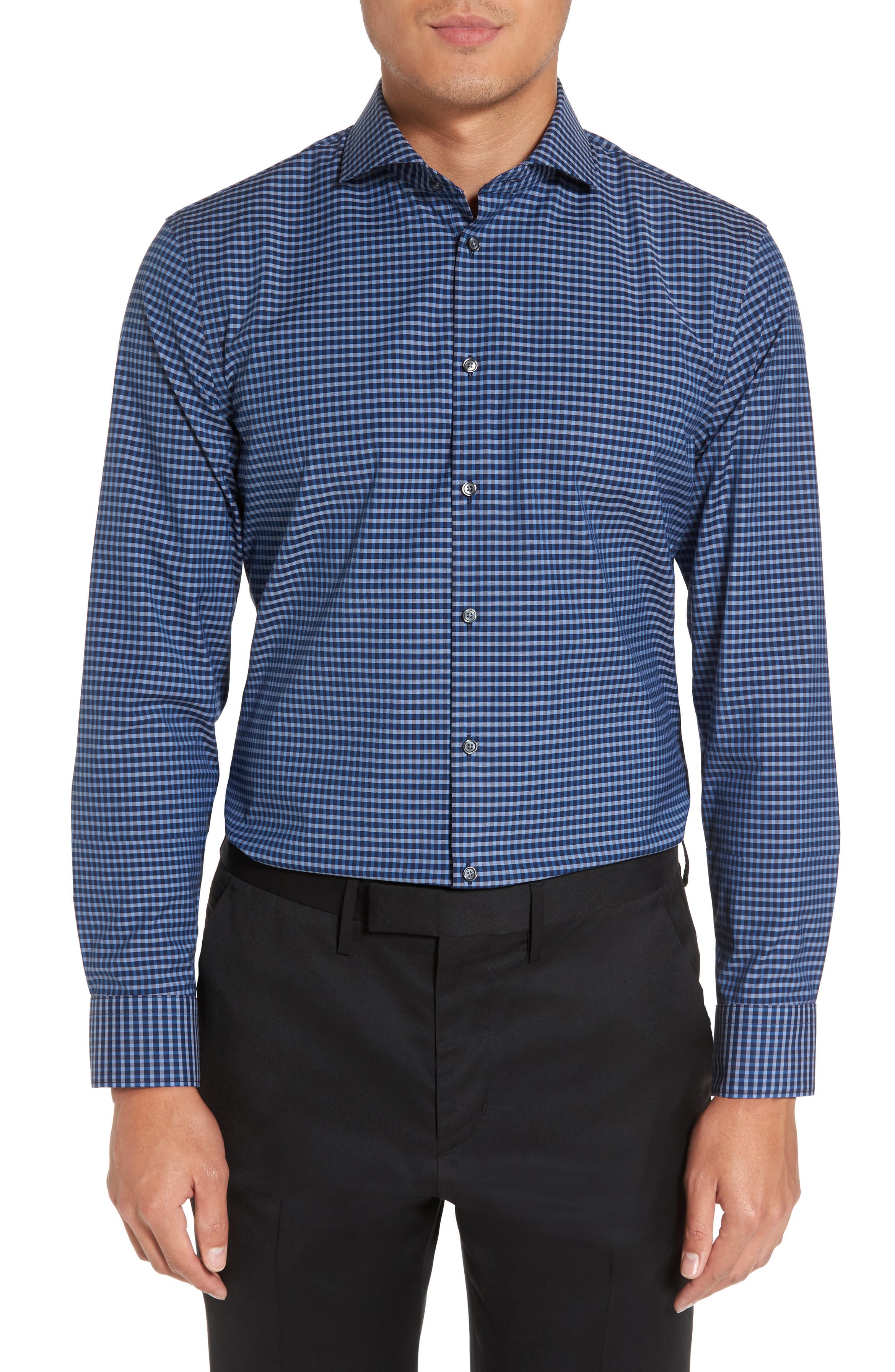 Calibrate Extra Trim Fit Non Iron Check Stretch Dress Shirt Nordstrom