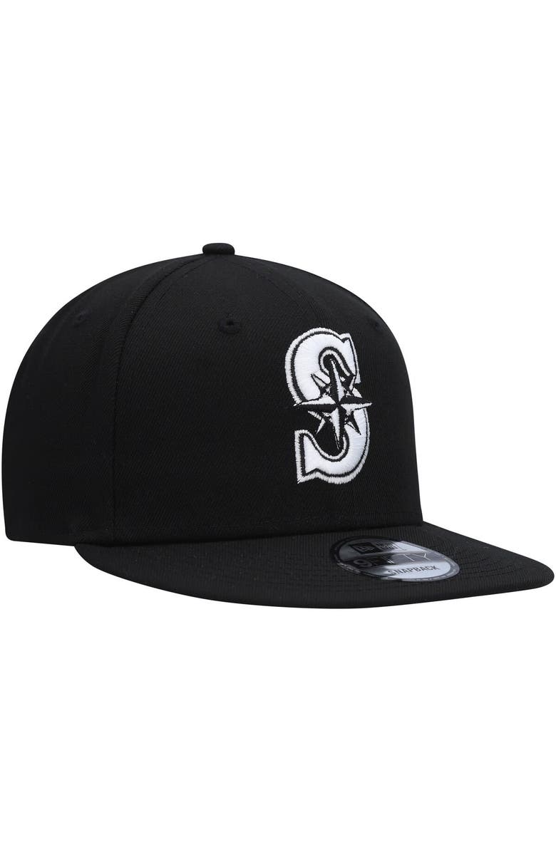 New Era Men's New Era Black Seattle Mariners Team 9FIFTY Snapback Hat ...
